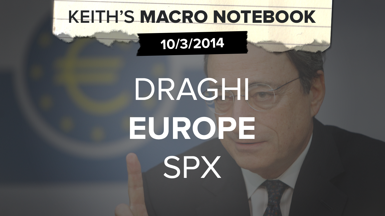 Keith's Macro Notebook 10/3: DRAGHI | EUROPE | SPX