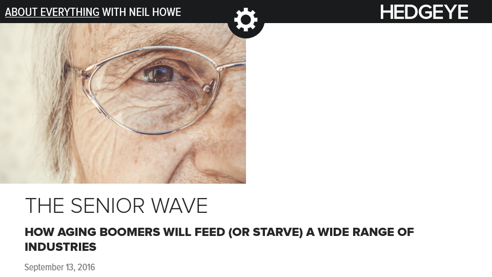 About Everything: Aging Boomers (Big "Silver Tsunami" Implications)