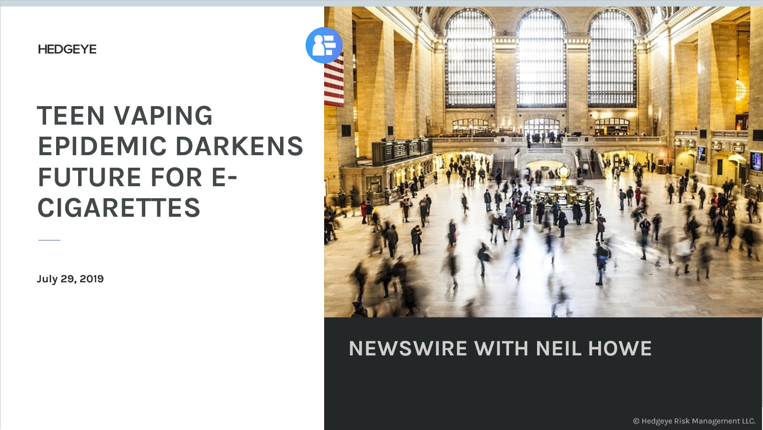 Teen Vaping Epidemic Darkens Future for E-Cigarettes. NewsWire