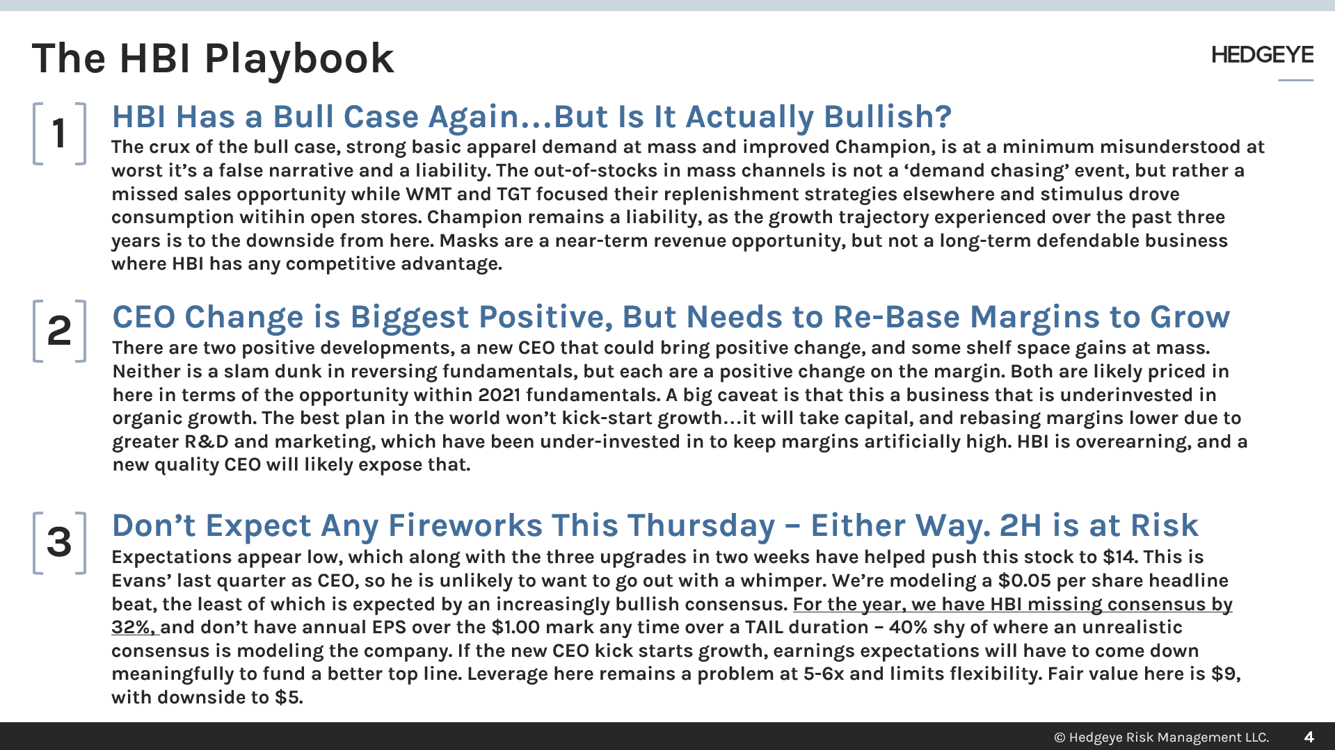 HBI | Key Conclusions from Today's Black Book