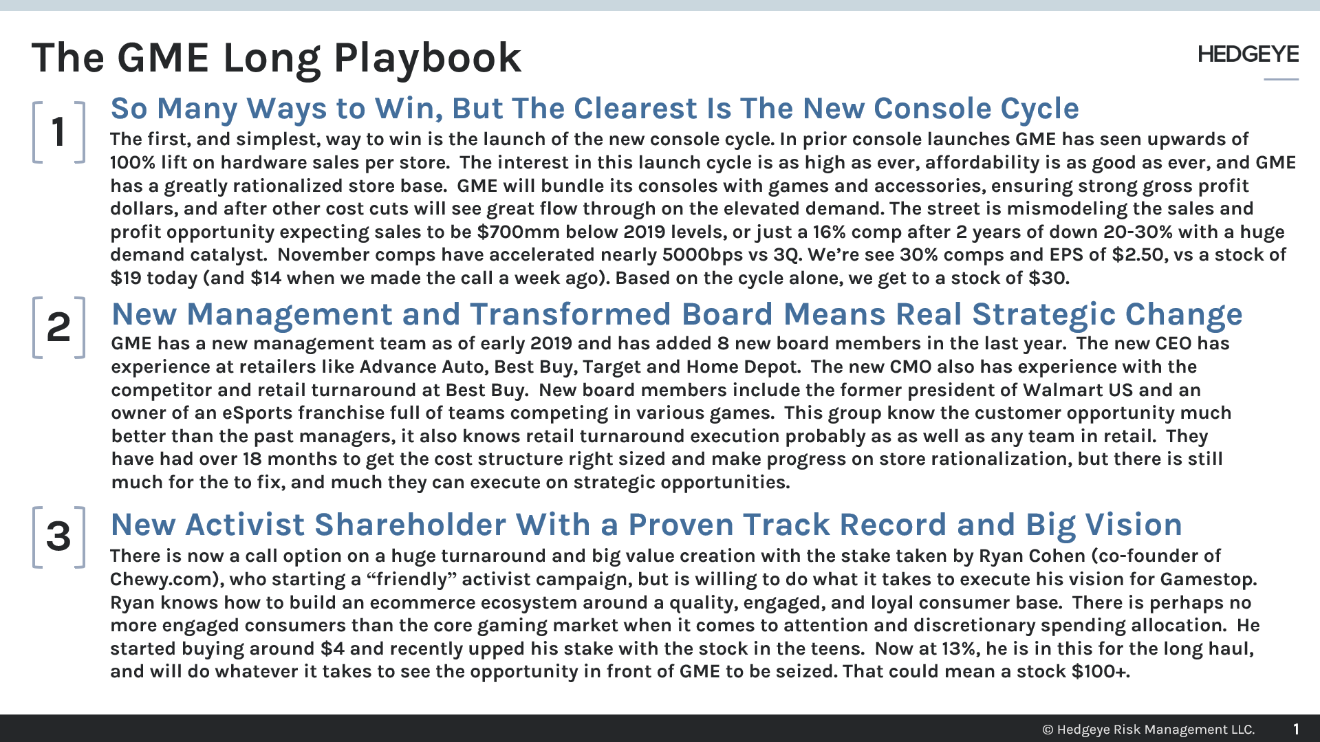 GME/BBY | Key Conclusions for Today's BlackBook Call