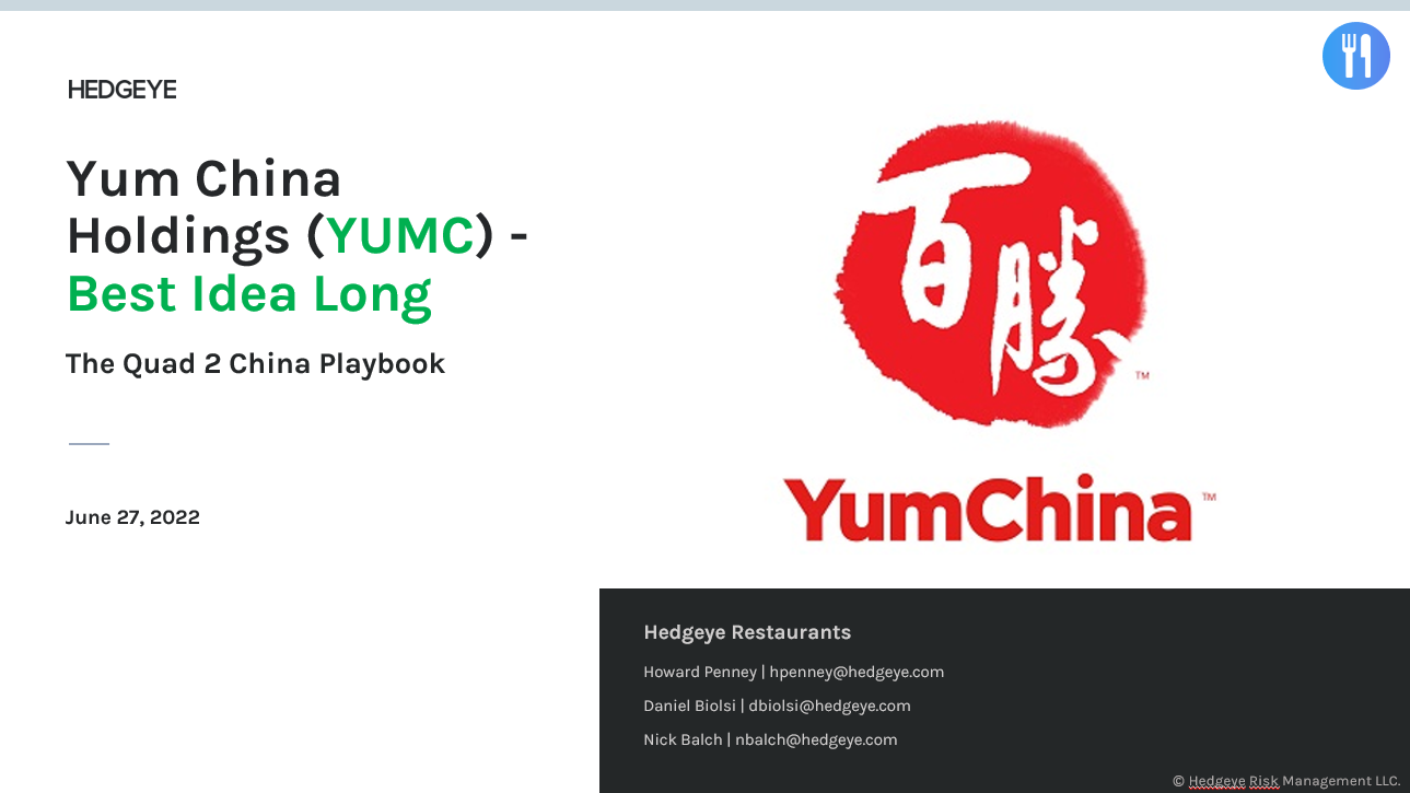 Call Replay | YUMC Best Idea Long Black Book
