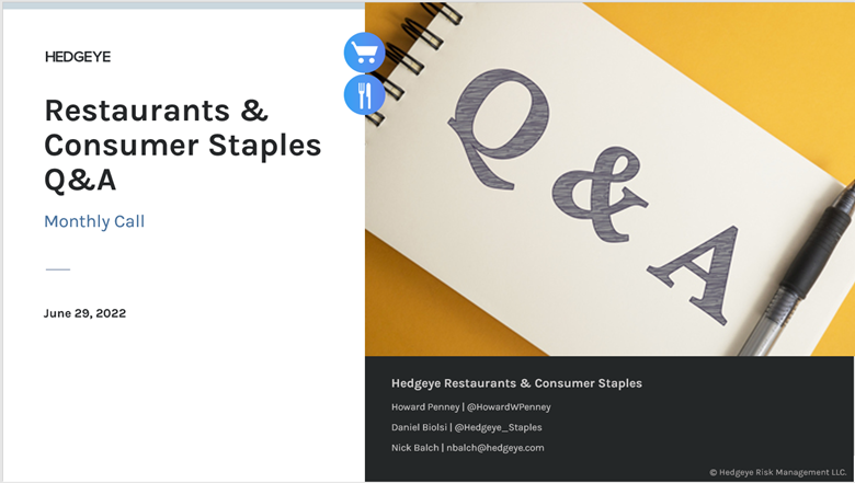 Replay | Restaurants and Consumer Staples Q&A call